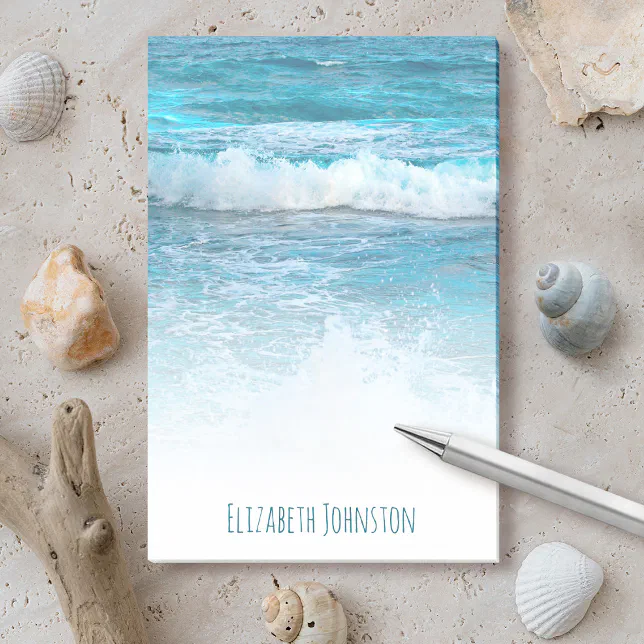 Hawaii turquoise blue ocean waves photo custom post-it notes | Zazzle