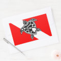 Hawaii Turtle Dive Flag Rectangular Sticker | Zazzle