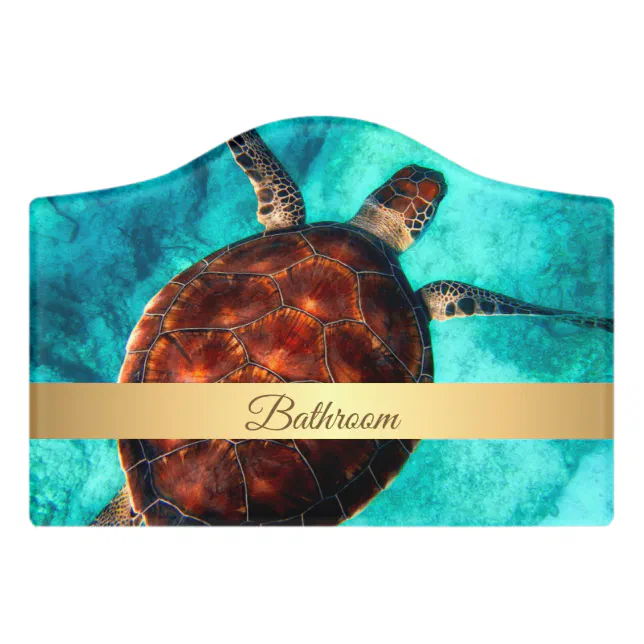 Hawaii Turtle Honu Bathroom Door Sign | Zazzle