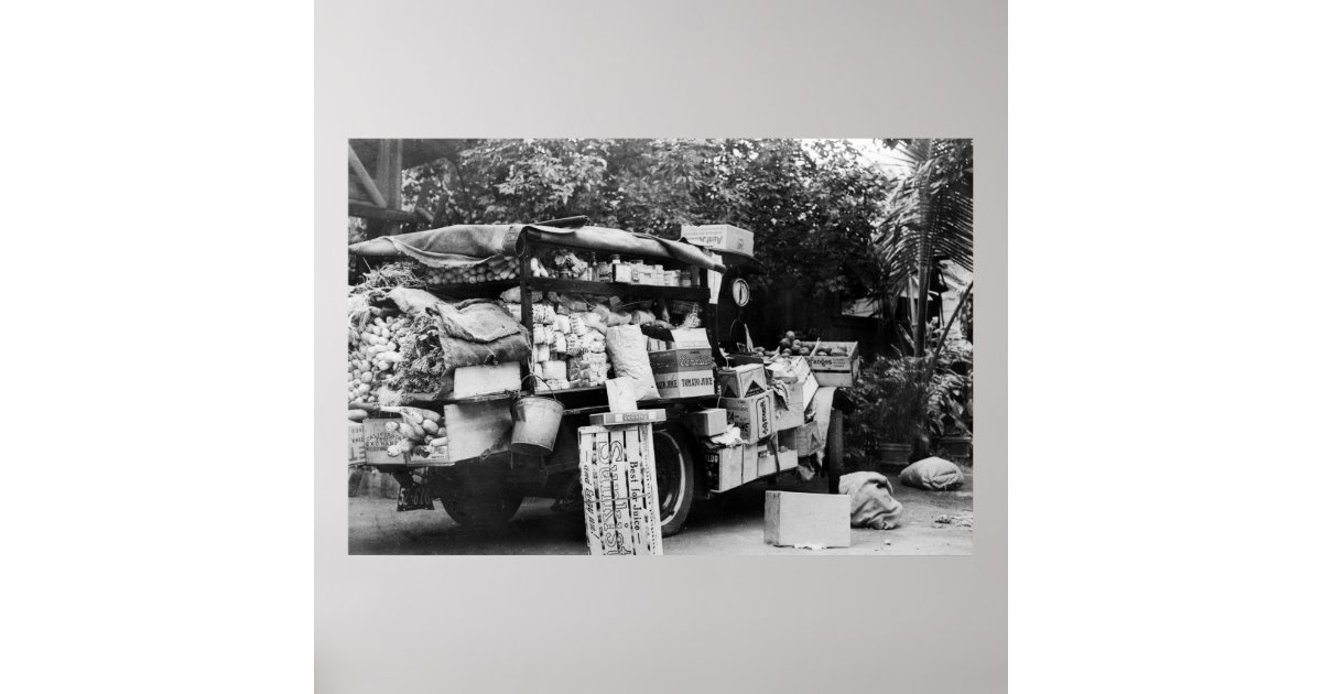Hawaii - View of a Native Vegetable Wagon Poster | Zazzle