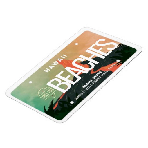 Hawaii Volcano License Plate Flexible Magnet | Zazzle