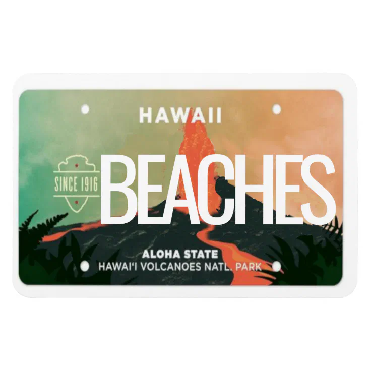 Hawaii Volcano License Plate Flexible Magnet | Zazzle