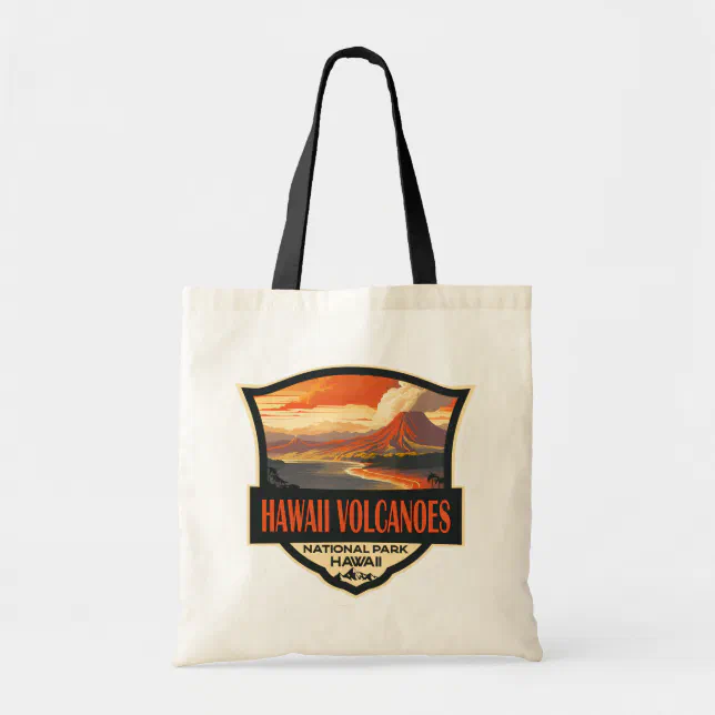 Hawaii Volcanoes National Park Illustration Travel Tote Bag | Zazzle