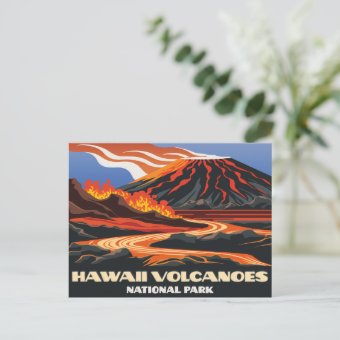 Hawaii Volcanoes National Park Mauna Loa Vintage Postcard | Zazzle