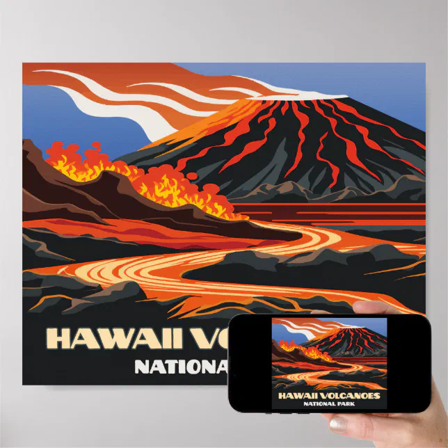 Hawaii Volcanoes National Park Mauna Loa Vintage Poster | Zazzle