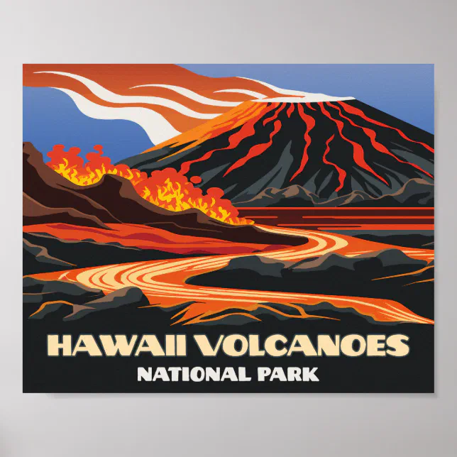 Hawaii Volcanoes National Park Mauna Loa Vintage Poster | Zazzle