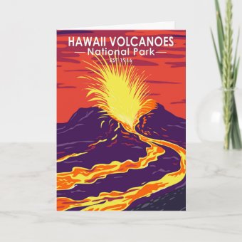 Hawaii Volcanoes National Park Vintage Card | Zazzle