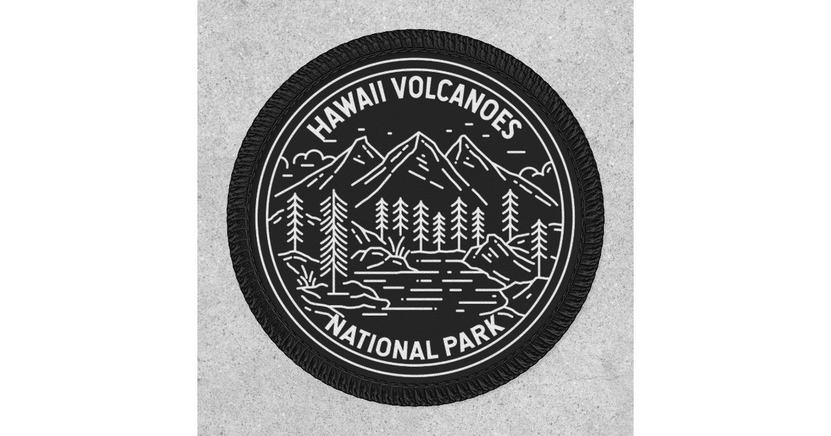 Hawaii Volcanoes National Park Vintage Monoline Patch | Zazzle