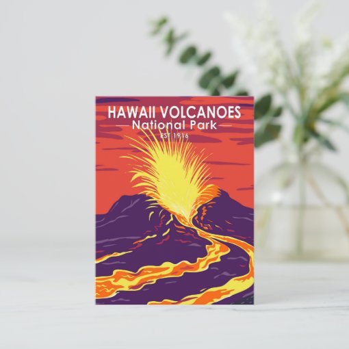 Hawaii Volcanoes National Park Vintage Postcard | Zazzle