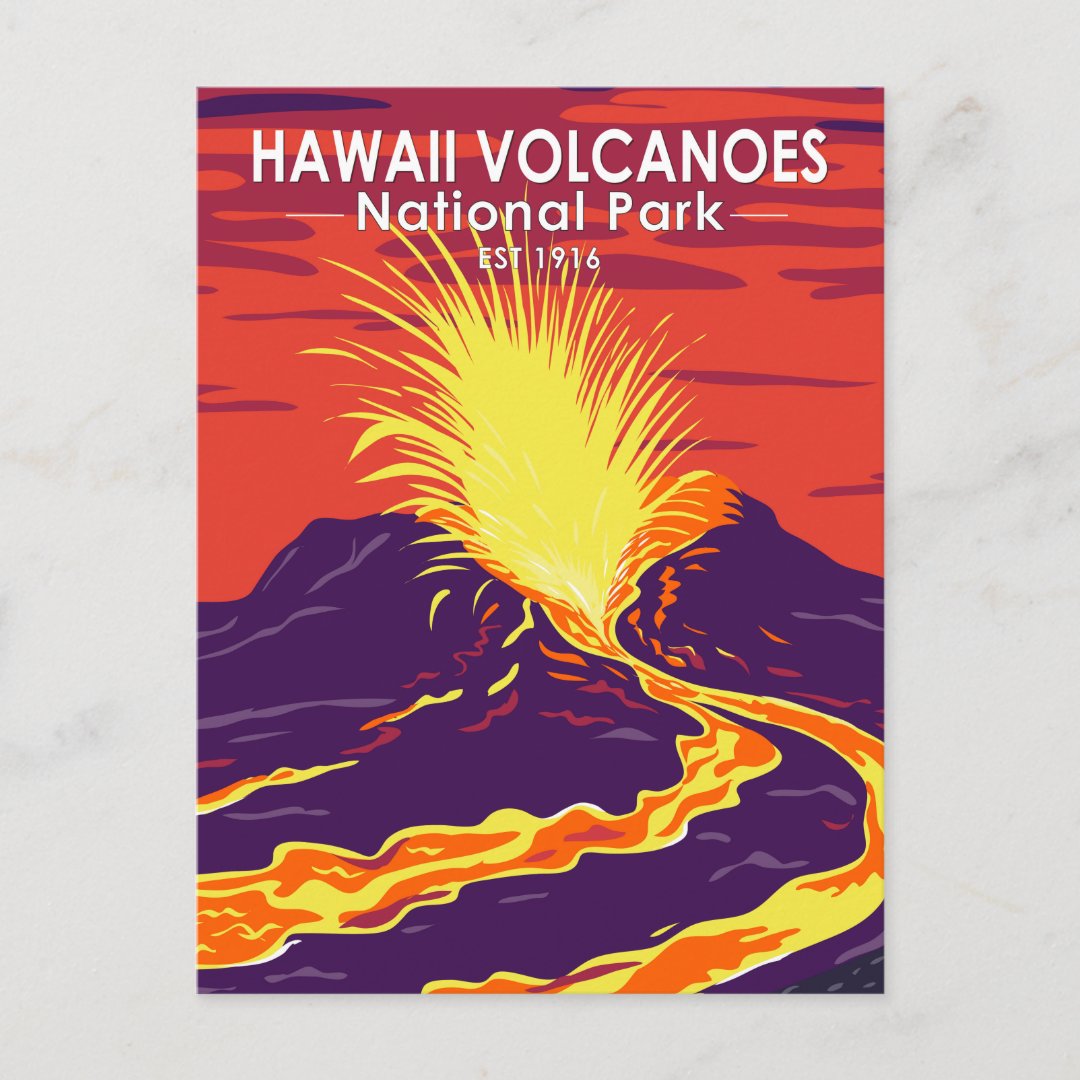 Hawaii Volcanoes National Park Vintage Postcard | Zazzle