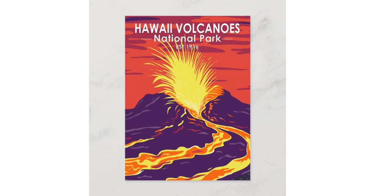 Hawaii Volcanoes National Park Vintage Postcard | Zazzle