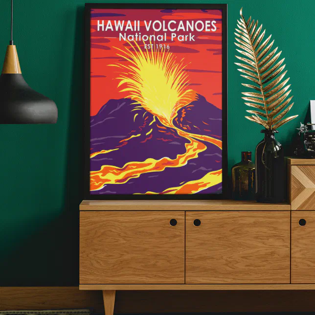 Hawaii Volcanoes National Park Vintage Poster | Zazzle