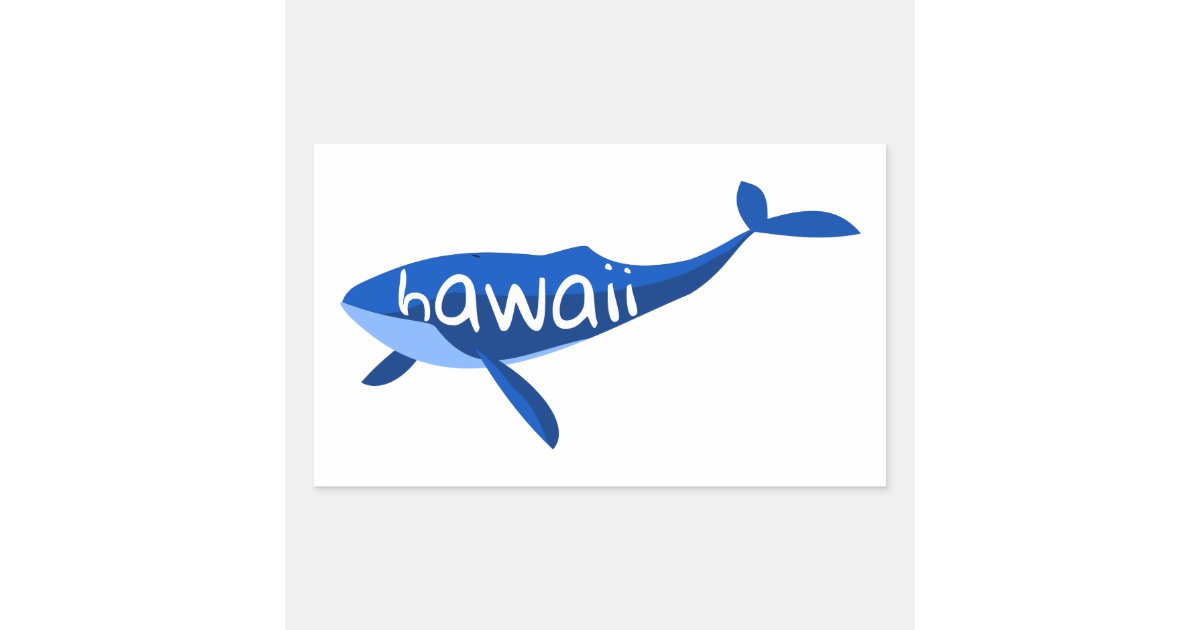 Hawaii Whale Rectangular Sticker | Zazzle