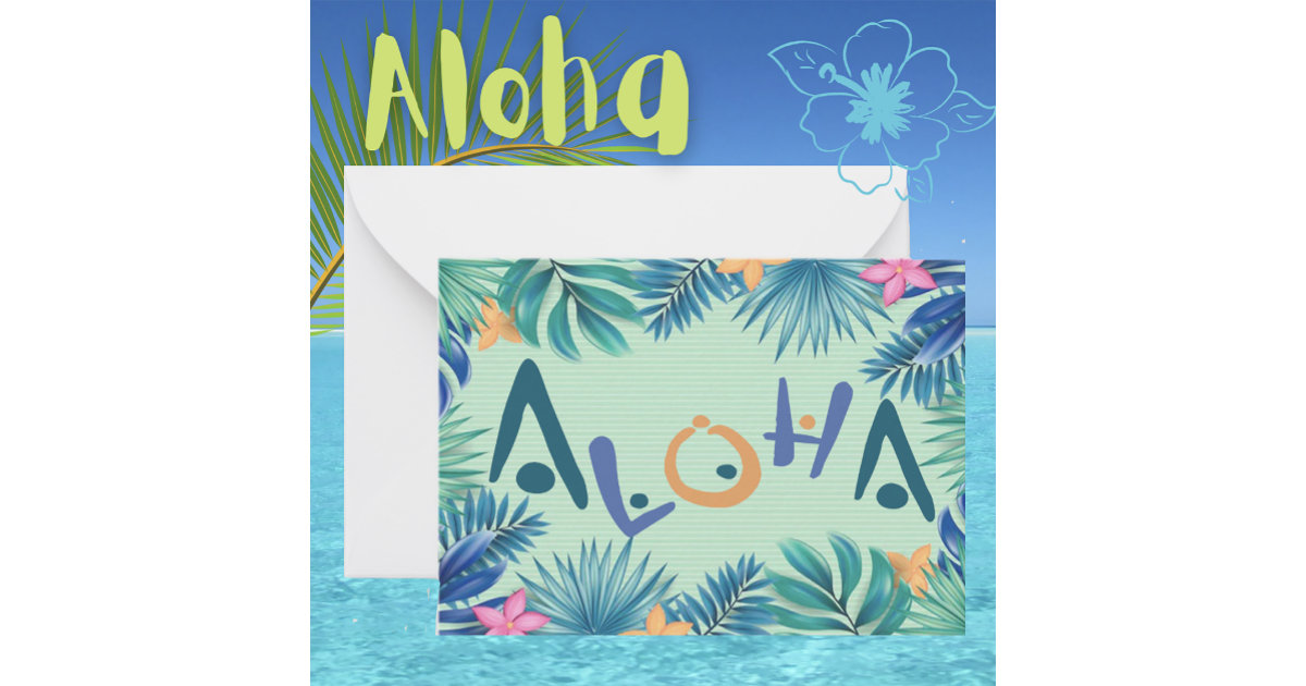 Hawaiian Aloha Greeting Note Card | Zazzle