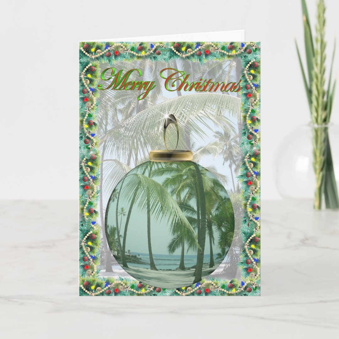 Hawaiian Beach Christmas Card | Zazzle