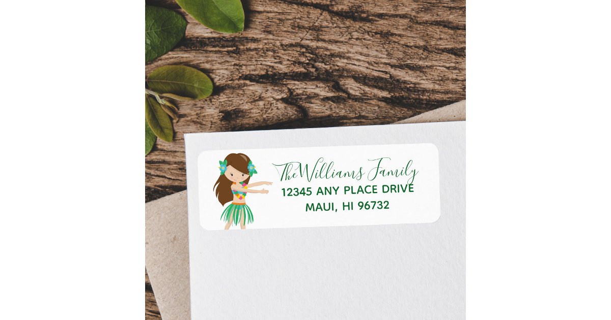 Hawaiian Beach Luau Party Label | Zazzle