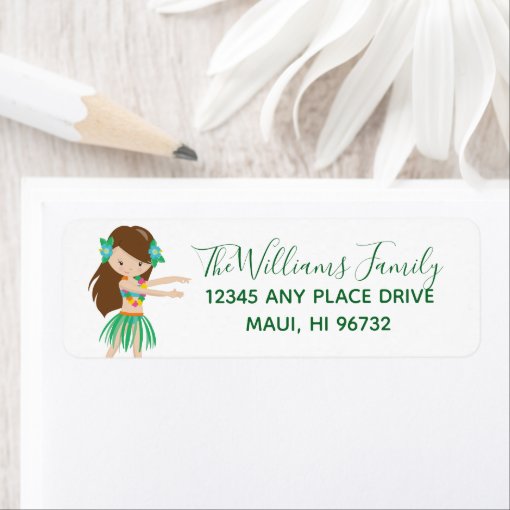 Hawaiian Beach Luau Party Label | Zazzle