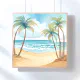 Hawaiian Beach | Palm Tree Tropical Watercolor Poster | Zazzle