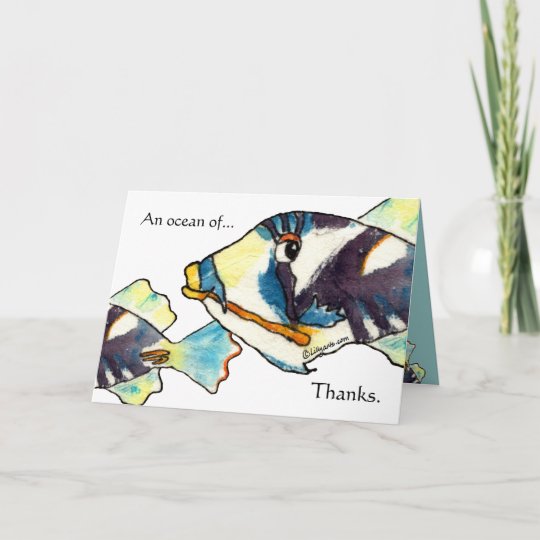 Hawaiian Cartoon Fish Thank You Cards | Zazzle.com