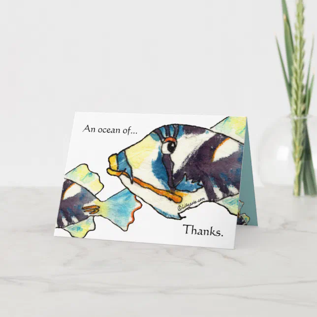 Hawaiian Cartoon Fish Thank You Cards | Zazzle