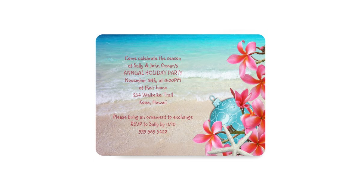 Hawaiian Christmas Party Invitation | Zazzle.com