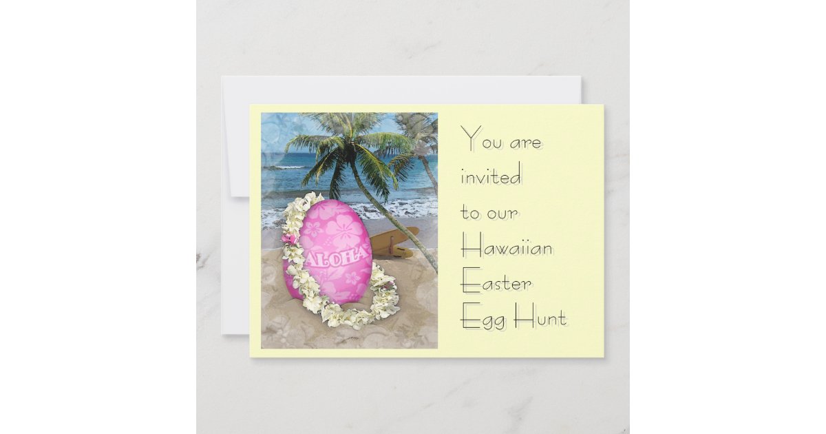 Hawaiian Easter Egg Hunt Invitation | Zazzle