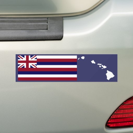 Hawaiian flag n islands bumper sticker | Zazzle