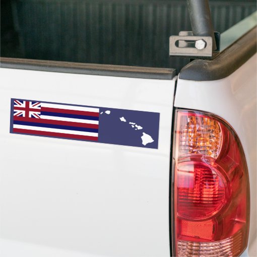 Hawaiian flag n islands bumper sticker | Zazzle