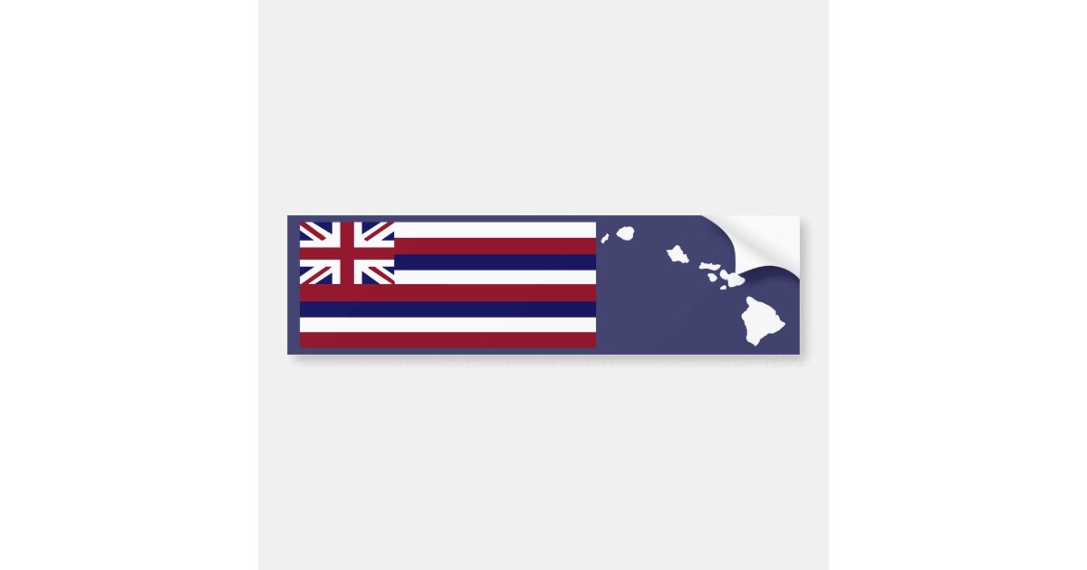 Hawaiian flag n islands bumper sticker | Zazzle