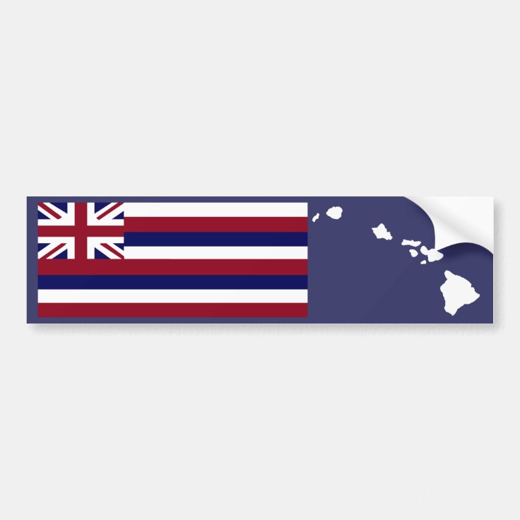 Hawaiian flag n islands bumper sticker | Zazzle