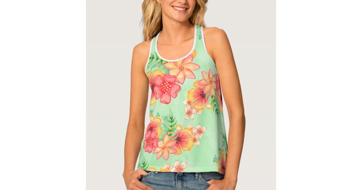 Hawaiian Flowers Tank Top | Zazzle