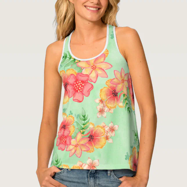 Hawaiian Flowers Tank Top | Zazzle