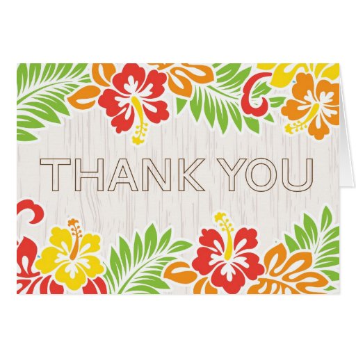 Hawaiian Hibiscus Flowers Thank You Card | Zazzle