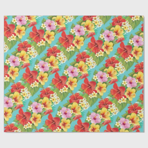Hawaiian Hibiscus Tropical Islands Theme Wrapping Paper | Zazzle