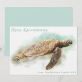 HAWAIIAN HOLIDAY CARD | Tropical Sea Turtle | Zazzle