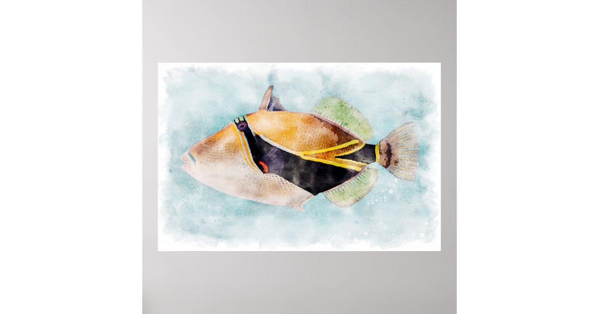 Hawaiian Humuhumunukunukuapuaa Trigger Fish Hawaii Poster | Zazzle