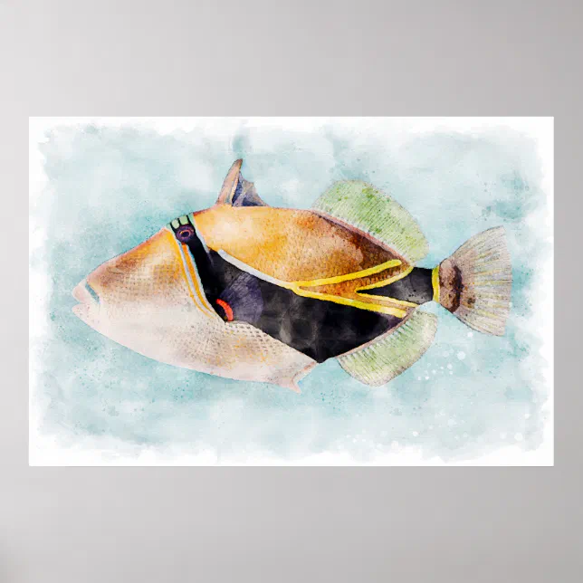 Hawaiian Humuhumunukunukuapuaa Trigger Fish Hawaii Poster | Zazzle