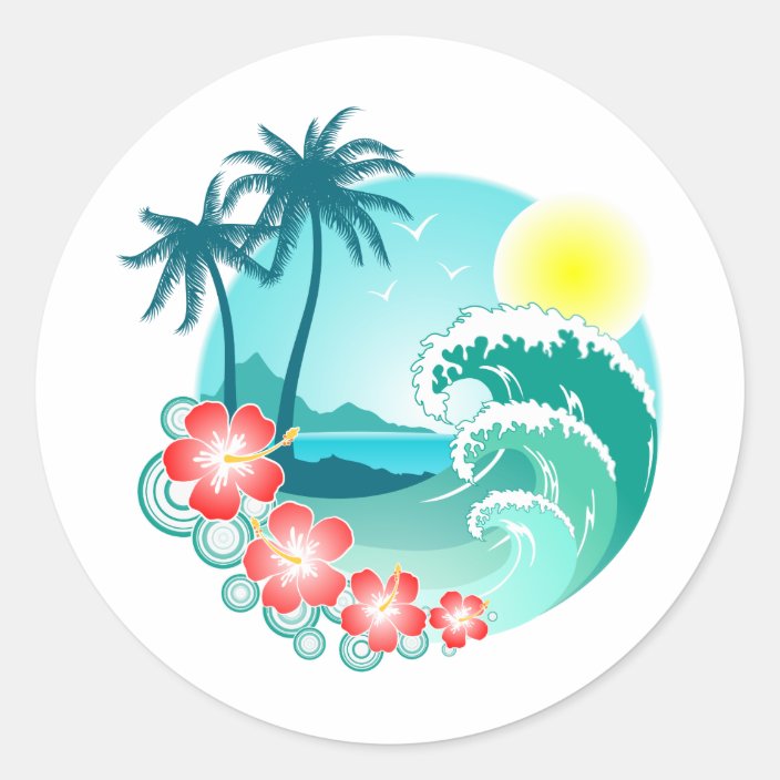 Hawaiian Island 3 Classic Round Sticker | Zazzle.com