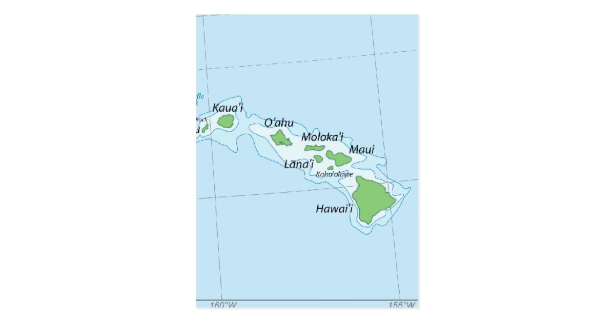 Hawaiian Island Chain Map Postcard | Zazzle.com