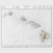 Hawaiian Islands Nautical Chart 19004 Wrapping Paper | Zazzle