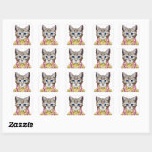 Hawaiian Kitty Cat Square Sticker | Zazzle