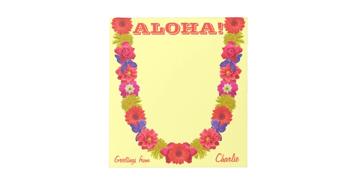 Hawaiian Lei custom notepads | Zazzle