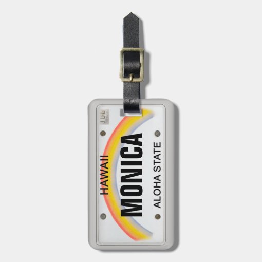 Hawaiian License Plate with your Name Luggage Tag | Zazzle