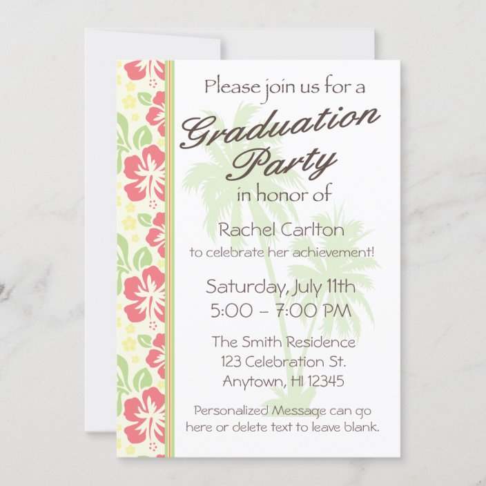 Hawaiian Luau Graduation Party Invitation | Zazzle.com