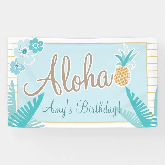 Hawaiian Luau Party Banner | Zazzle