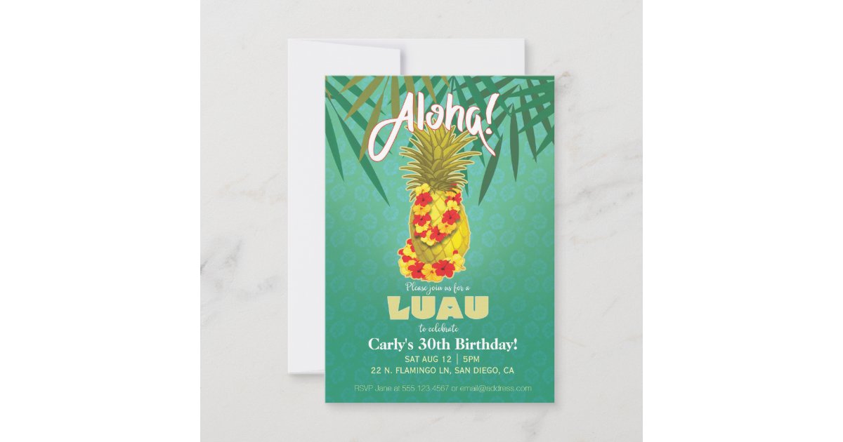 Hawaiian Luau Party Invitation | Zazzle
