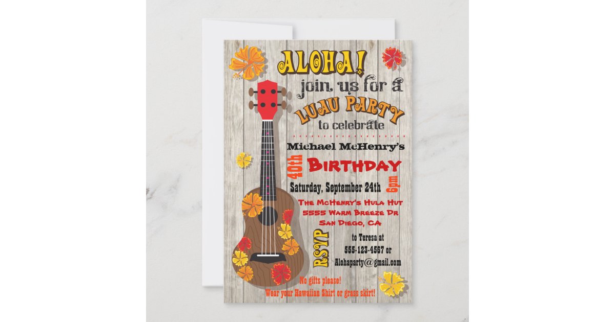 Hawaiian Luau Party Invitations | Zazzle