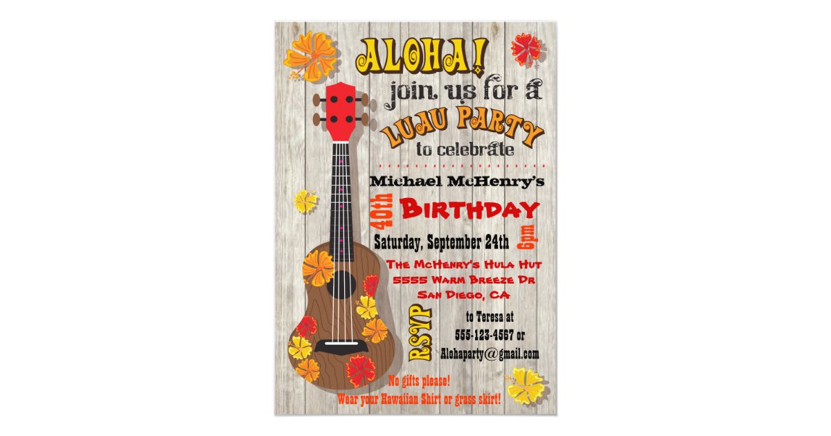 Hawaiian Luau Party Invitations | Zazzle.com