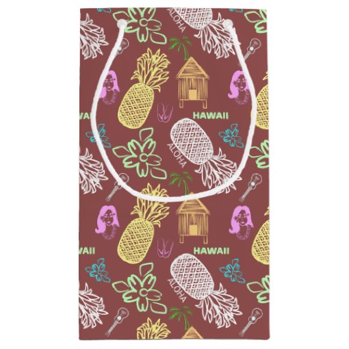 Hawaiian Luau Patterned Small Gift Bag | Zazzle