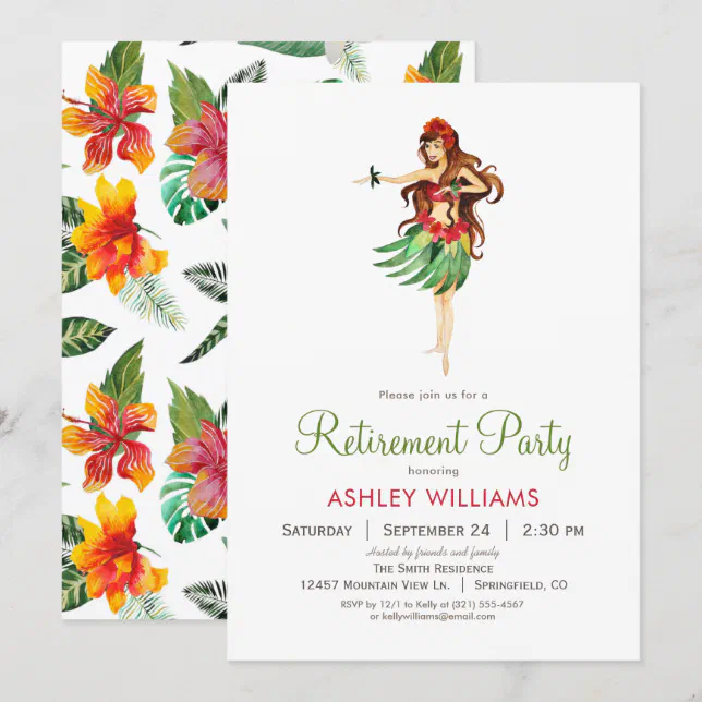 Hawaiian Luau Retirement Party Invitation | Zazzle